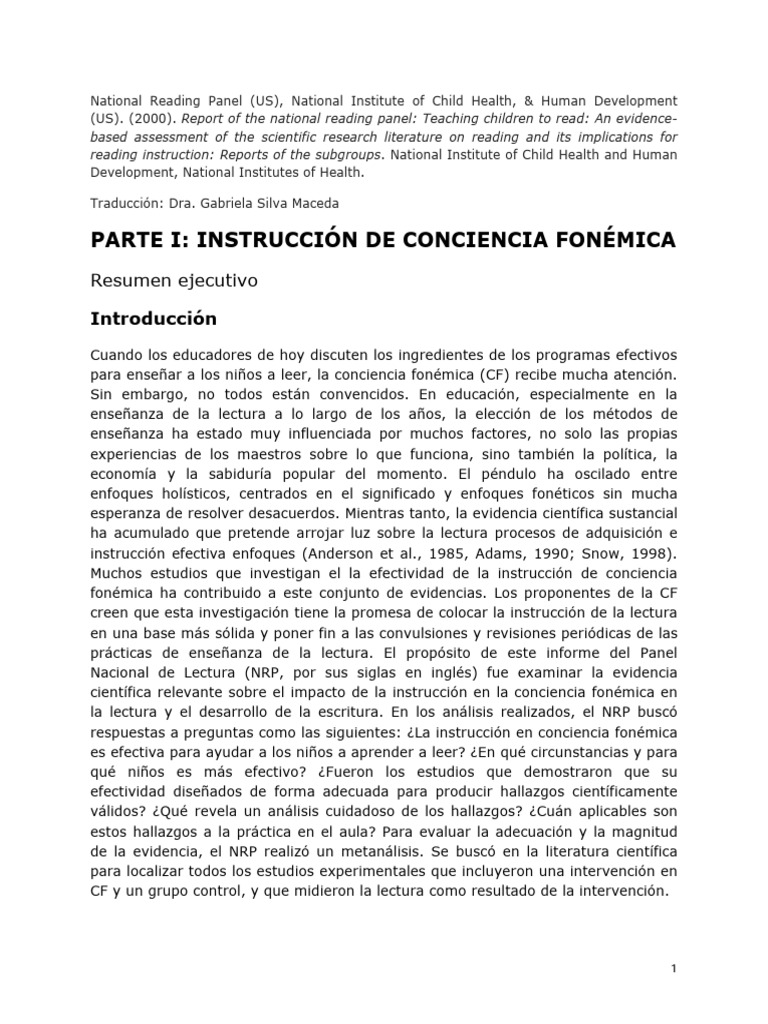Instrucción Efectiva en Conciencia Fonémica | PDF | Fonema | Fonética