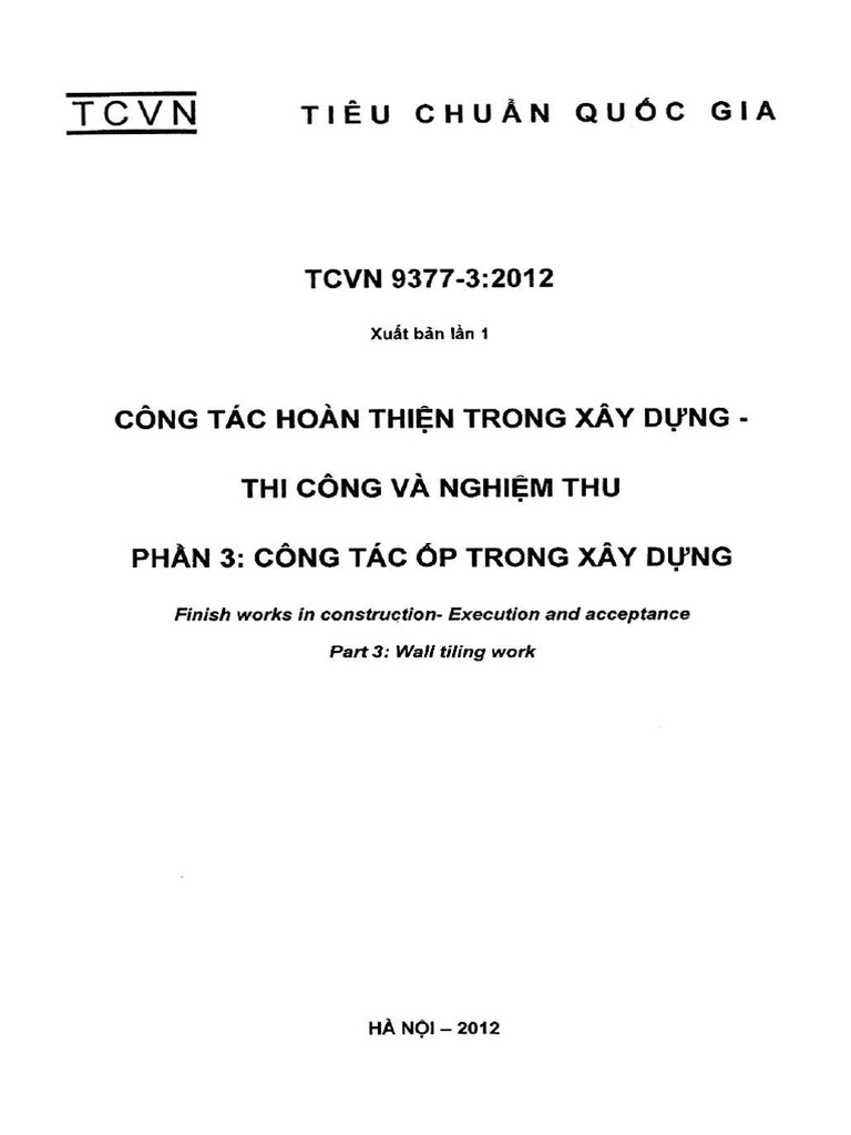 TCVN 9377 3 2012 - Cong Tac HT Trong XD - Thi Cong Va Nghiem Thu - Phan ...
