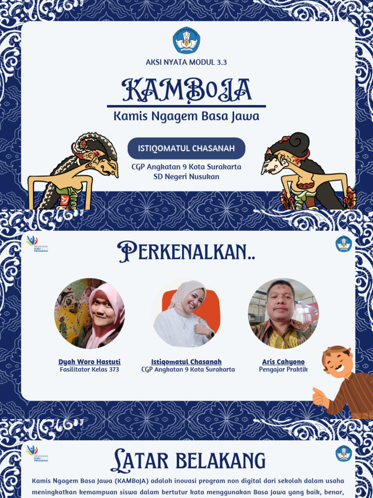 PP Pak Aris Cahyono - ICHA - AKSI NYATA 3.3 - KAMBOJA - Tahap BA Dan Refleksi 4P | PDF