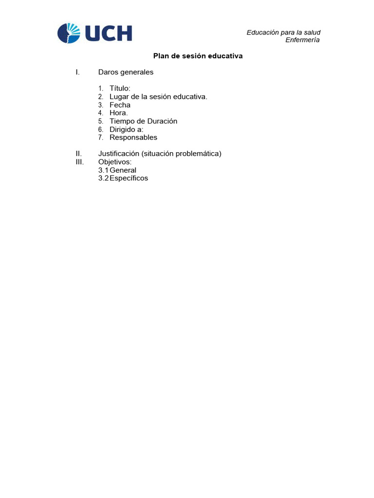 Formato de Plan de Sesion Educativa | PDF | Evaluación | Aprendizaje