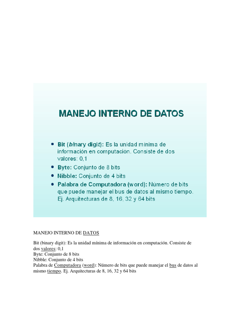 Manejo Interno de | PDF | Byte | Poco