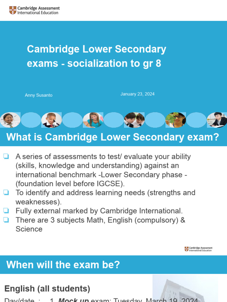 sosialisasi ppt Cambridge Lower Secondary Checkpoint 2024 | PDF ...