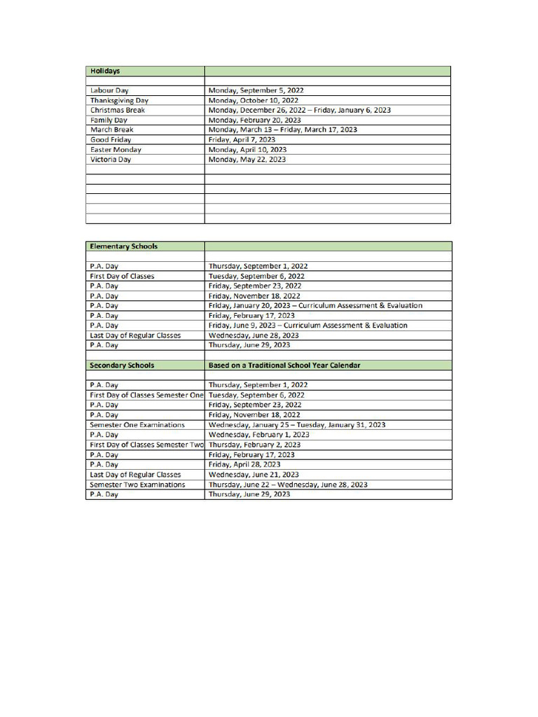 2022-23 Calendar | PDF