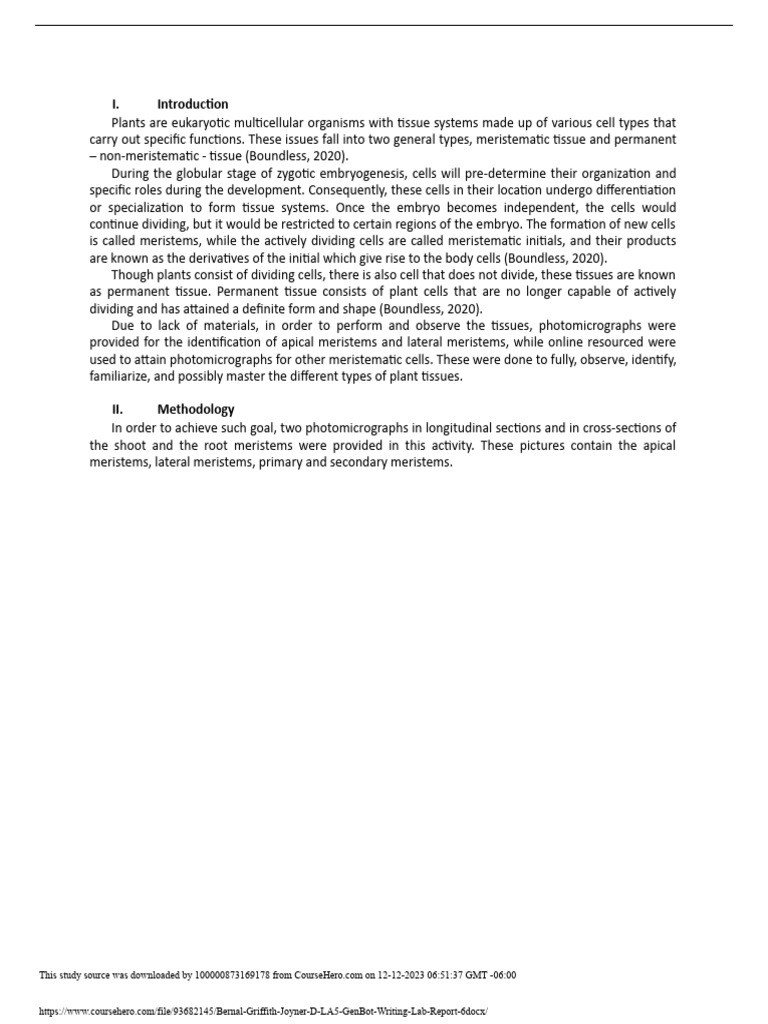 Plant Tissue Types and Meristems Explained | PDF | Plant Stem | Root