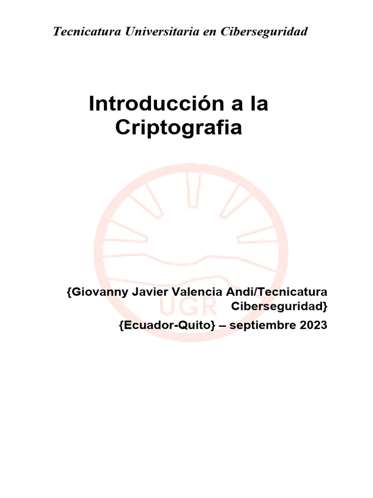 Intrduccion A La Criptografia Resumen | PDF | Criptografía de clave ...