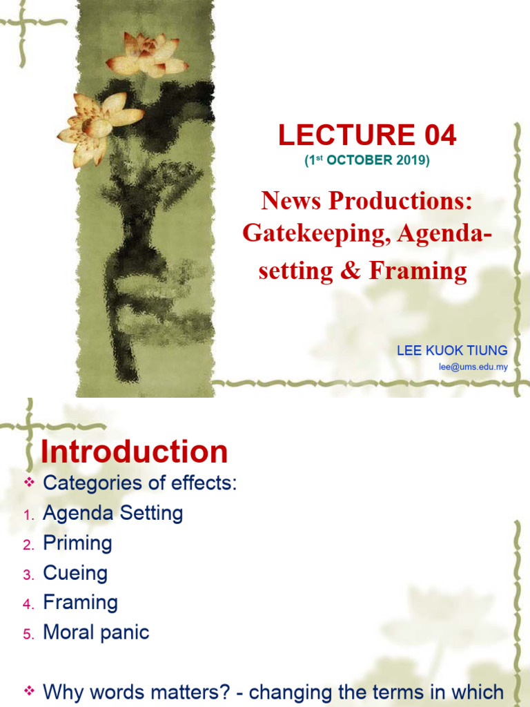 News Media: Gatekeeping and Framing | PDF | Framing (Social Sciences) | Cognition