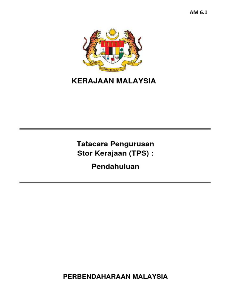 Tatacara Pengurusan Stor Kerajaan | PDF