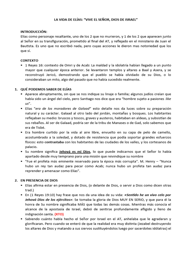 La Vida de Elías 1 | PDF | Elijah | Oración