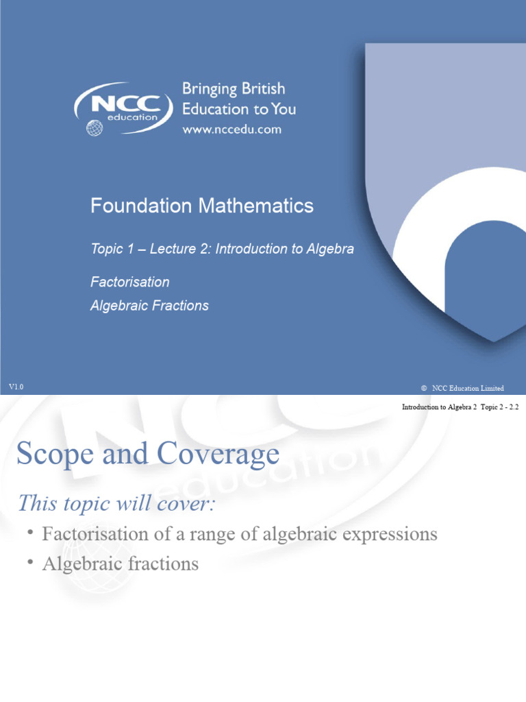 FM Topic 1 Lecture 2 | PDF | Factorization | Mathematics