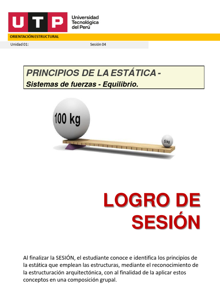 S04 - Principios de La Estática | PDF | Fuerza | Las leyes del ...