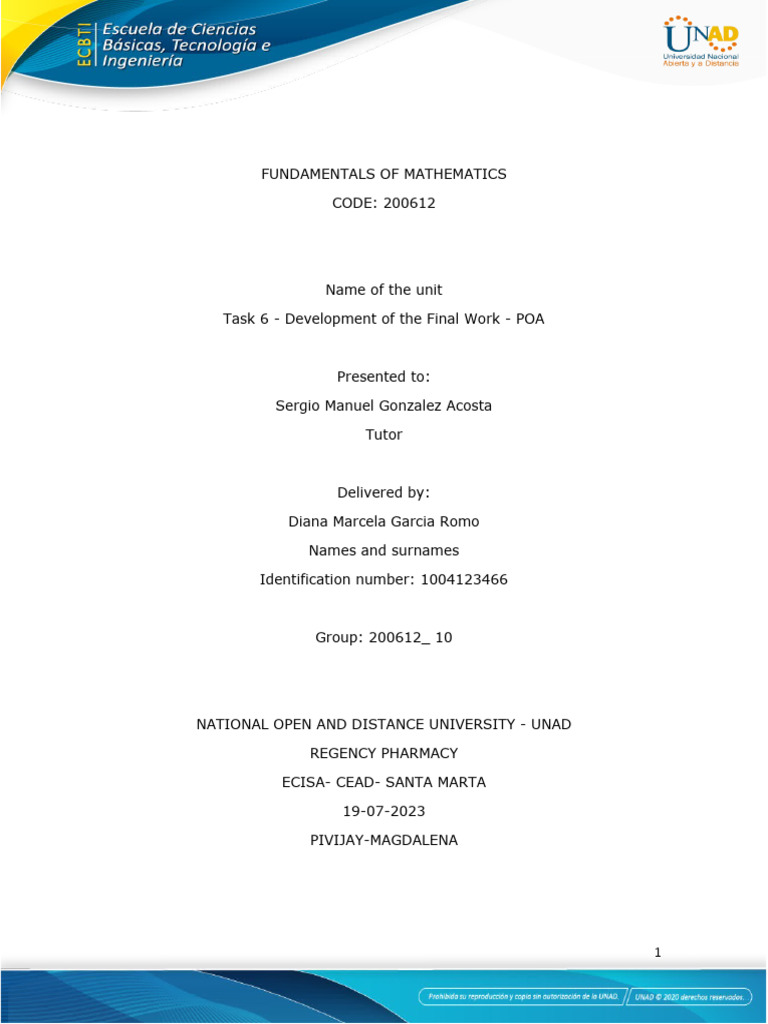 Anexo 8 - Plantilla de Presentación Tarea 6 Corregida | PDF | Mathematics | Function (Mathematics)