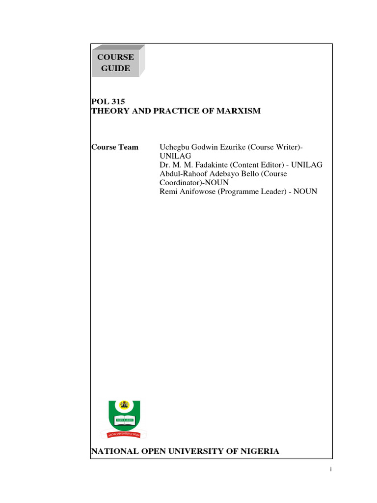 Pol 315 Theory & Practice of Marxism | PDF | Dialectic | Marxism