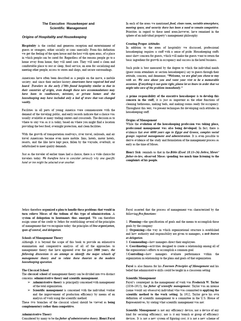 Housekeeping Pdf Employment Leadership