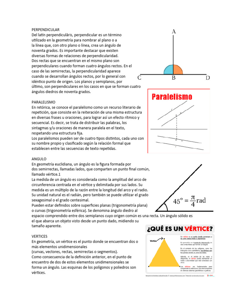 PERPENDICULAR | PDF | Ángulo | Geometría