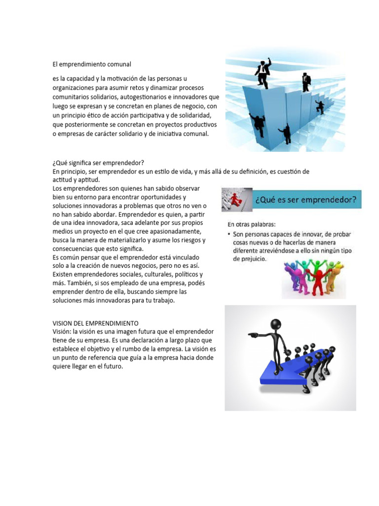El Emprendimiento Comunal | PDF | Iniciativa empresarial