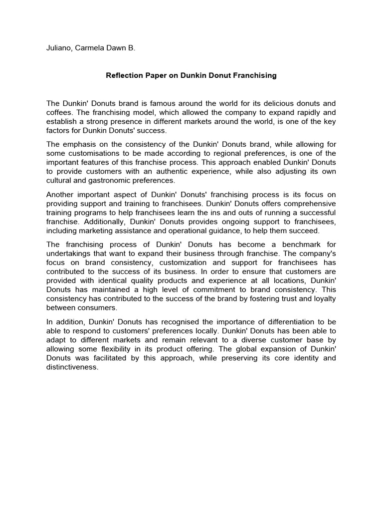 Dunkin' Donuts Franchise Success | PDF