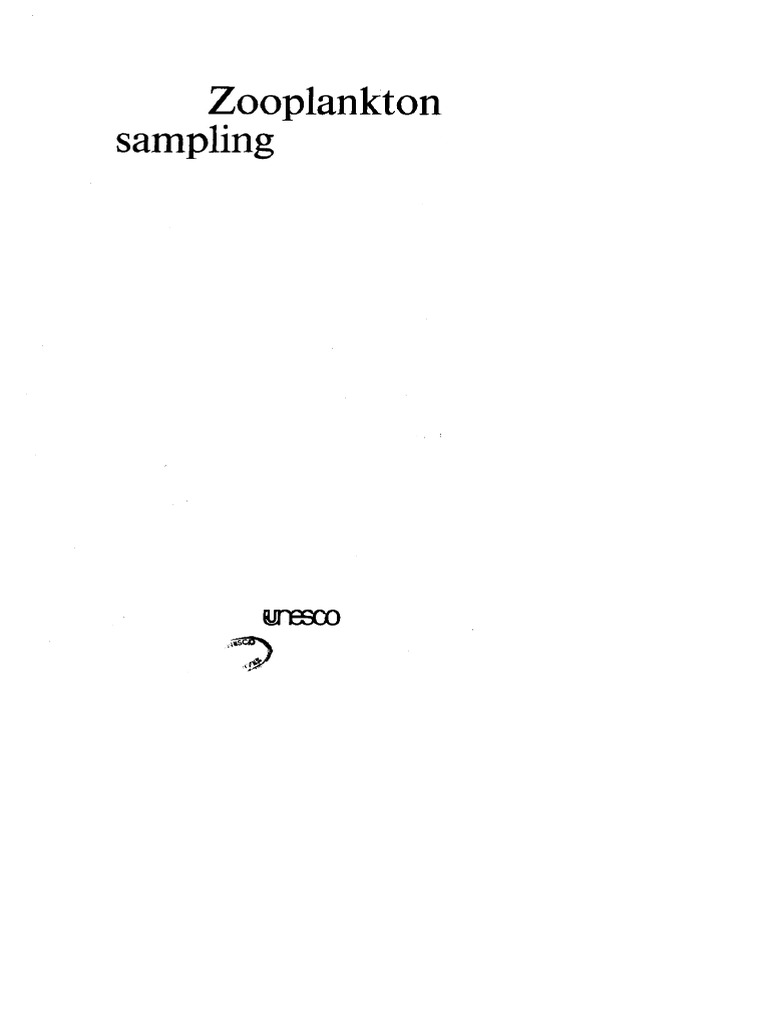 Zooplankton Sampling - UNESCO Digital Library | PDF