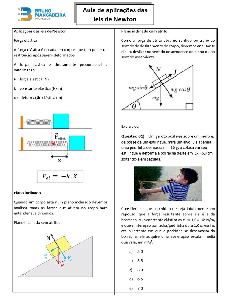 Aplicações Das Leis de Newton | PDF | Atrito | Massa