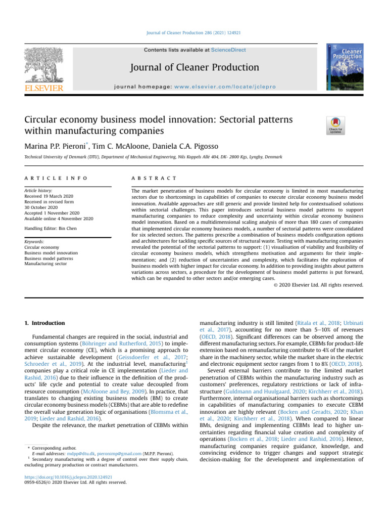 Circular Business Models | PDF | Innovation