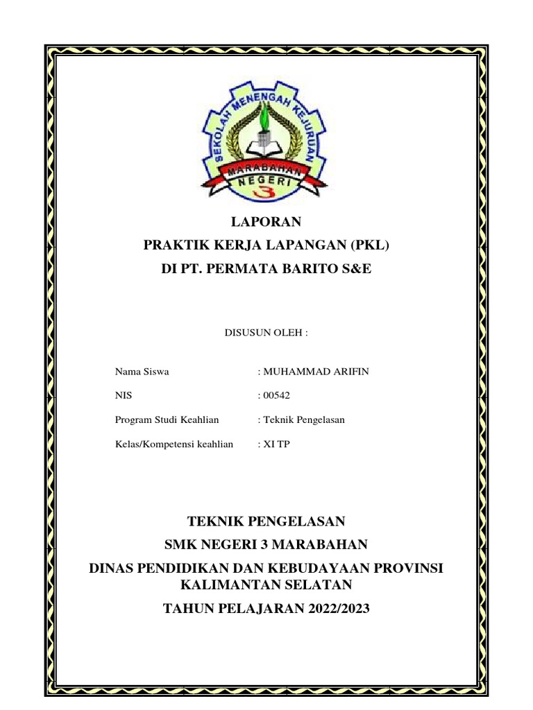 Laporan PKL Muhammad Arifin di PT. Permata Barito | PDF | Bisnis