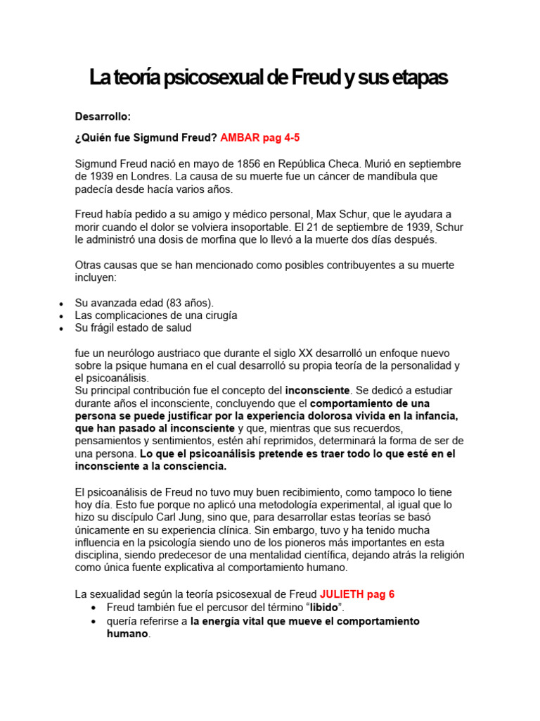 La Teoría Psicosexual de Freud y Sus Etapas | PDF | Sigmund Freud | Adultos