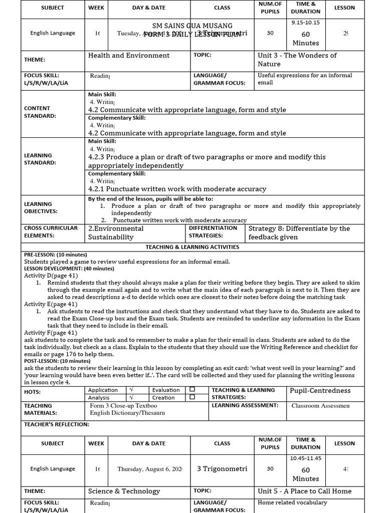 16 Tuesday, August 11, 2020 29: PRE-LESSON: (10 Minutes) LESSON ...