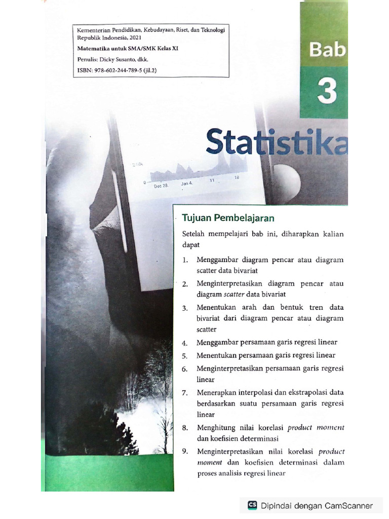 76 Bab 3 Statistika MTK Wajib Statistika Regresi Buku Paket Anak | PDF