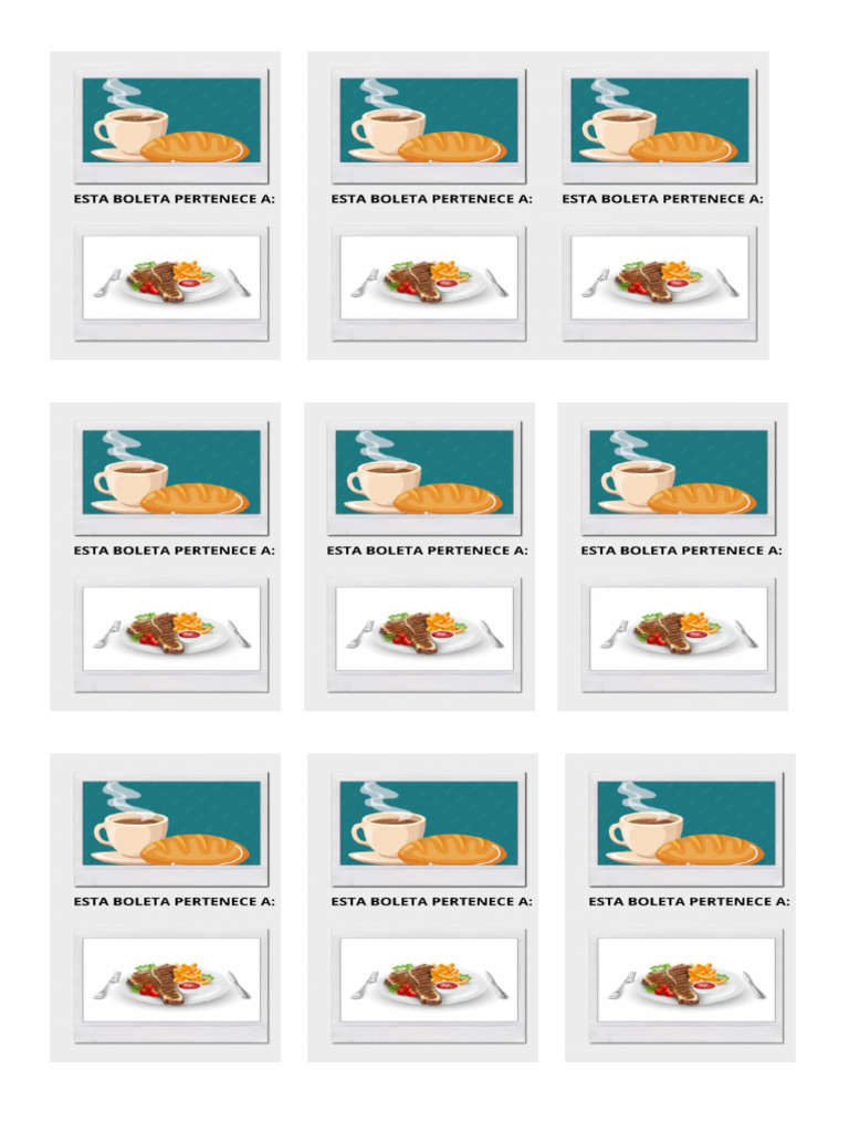 BOLETAS COMIDA | PDF