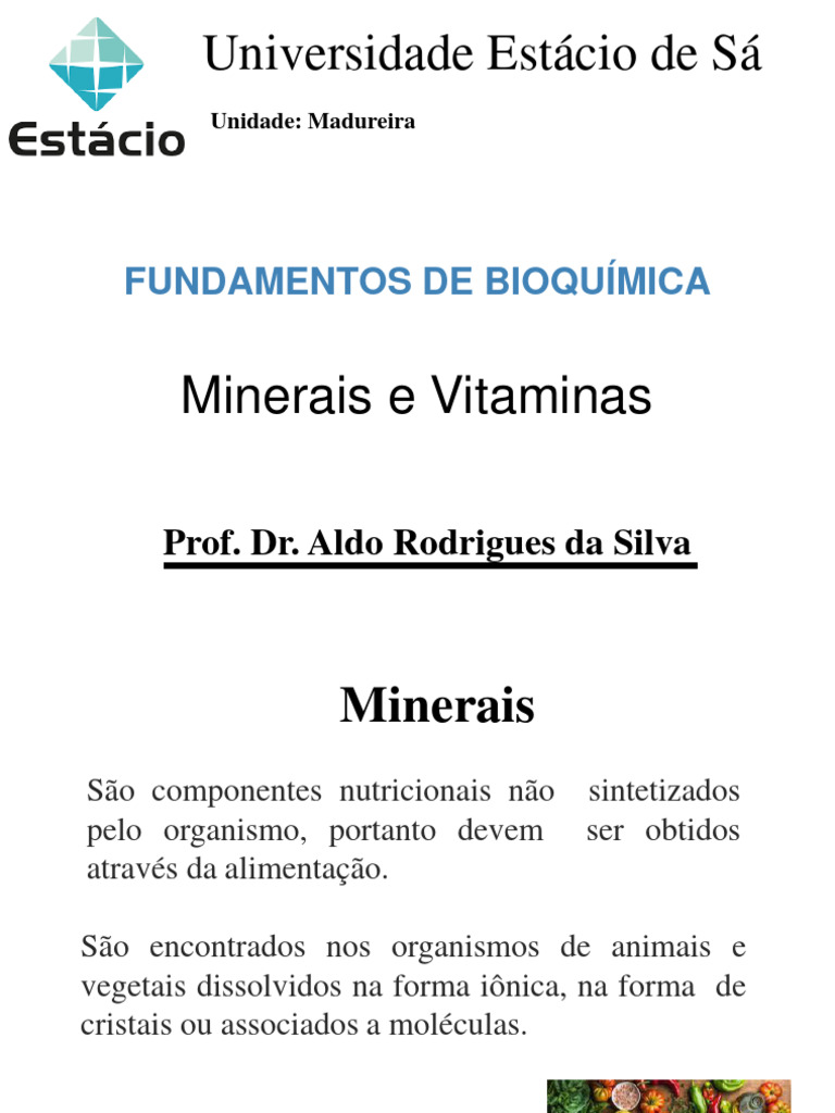 aula bioq minerais e vitaminas pdf | PDF | Vitamina | Corpo humano