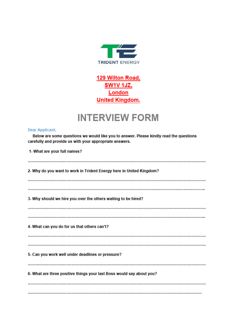 Trident_Energy_Online_Interview_Form | PDF