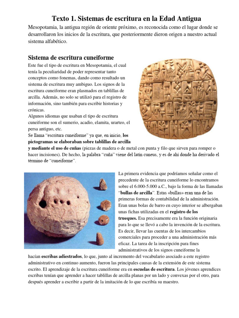Sitemas de Escritura en La Edad Antigua. - 083358 | PDF | Escritura ...