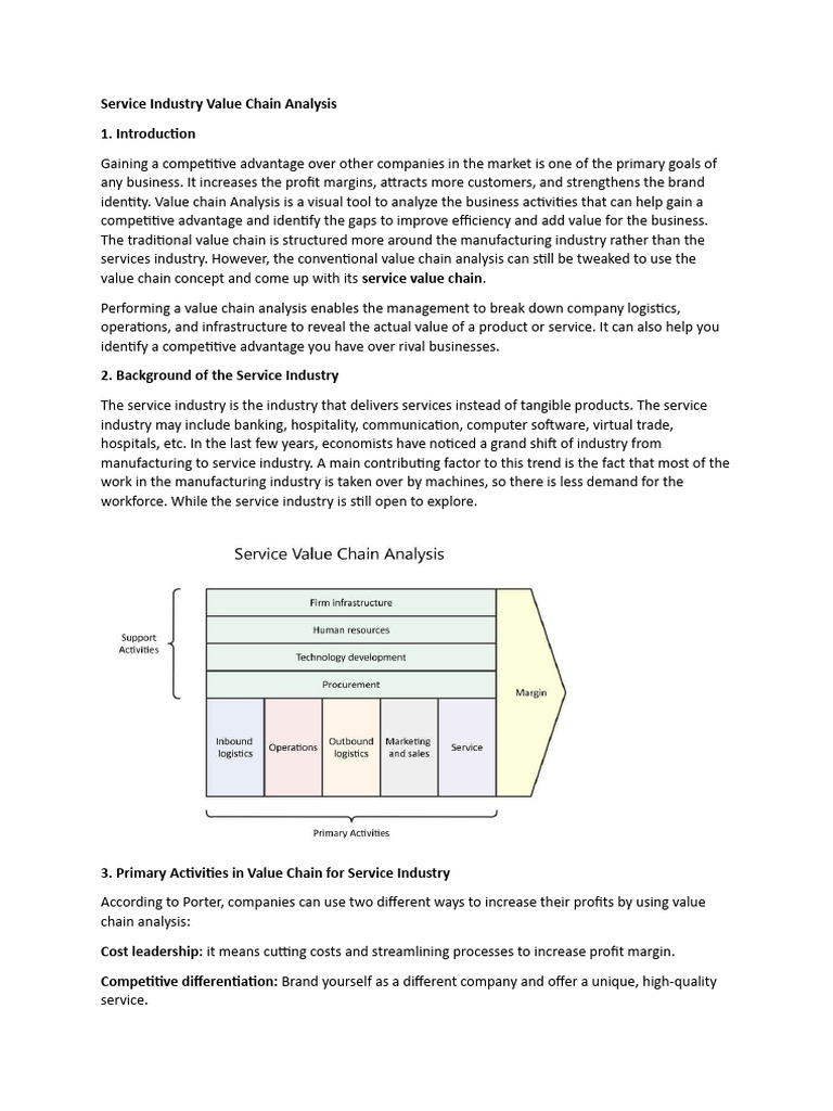 Service Industry Value Chain Analysis | PDF | Value Chain | Logistics
