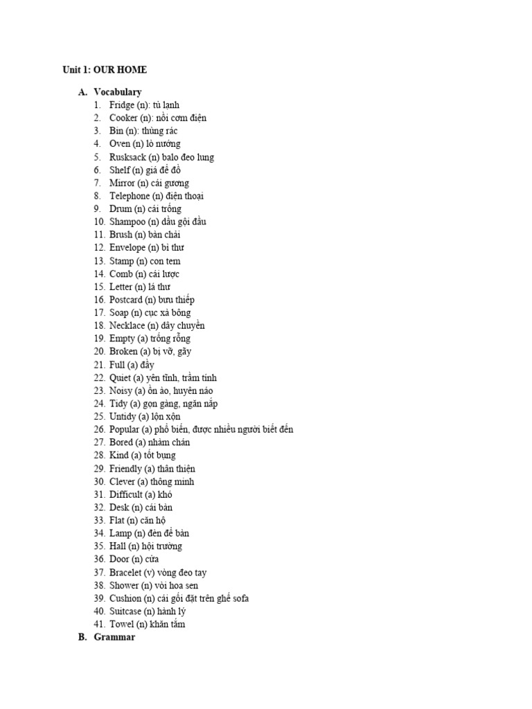 Get Ready For Flyer Unit 1 Our Home Pdf