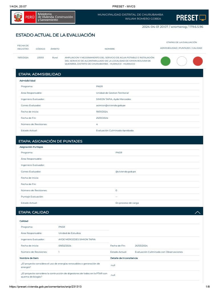 Preset - Mvcs Quenrra | PDF | Presupuesto | Alcantarillado