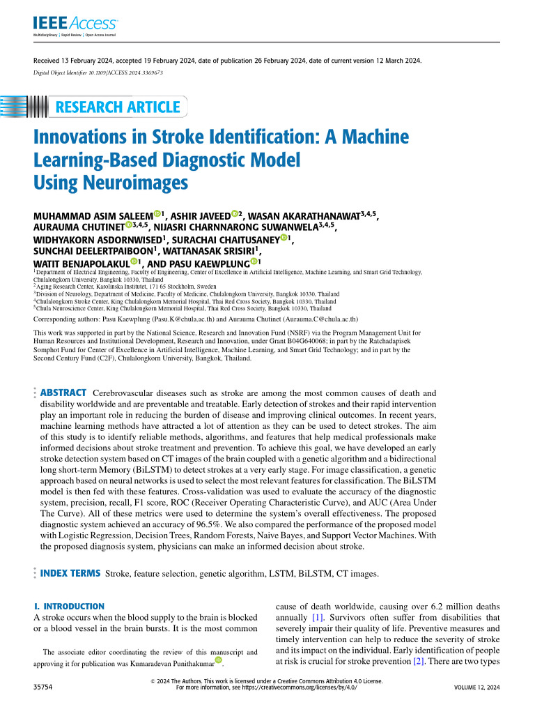 Innovations in Stroke Identification A Machine Learning-Based ...
