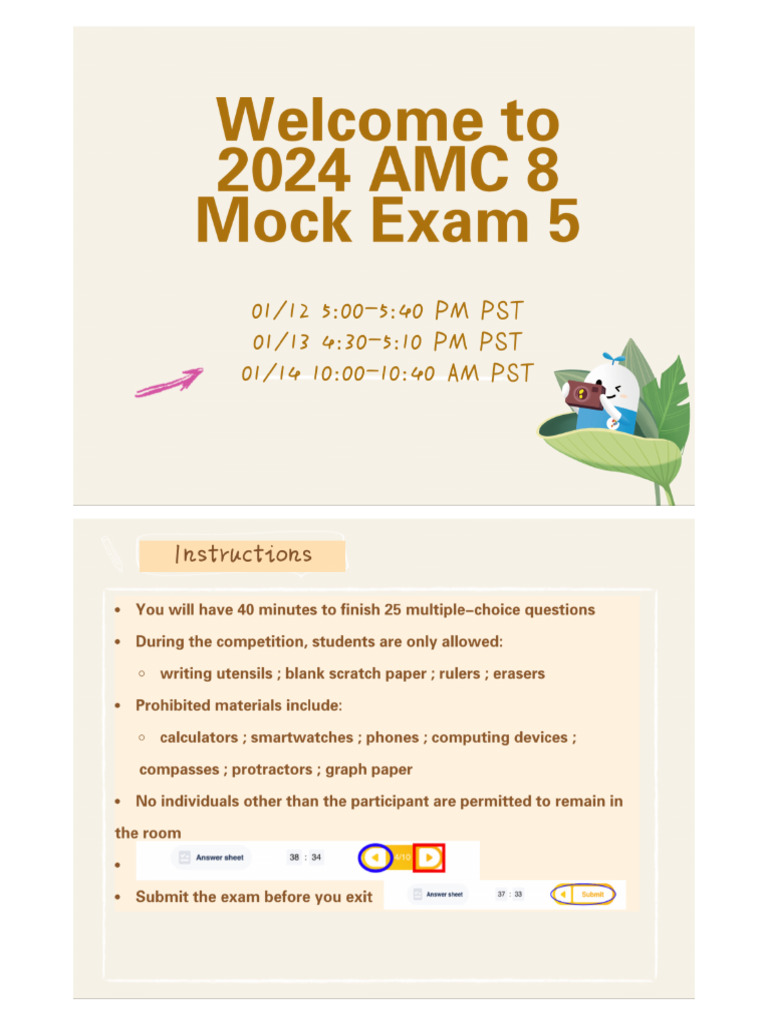AMC 8 Mock Exam 5 | PDF