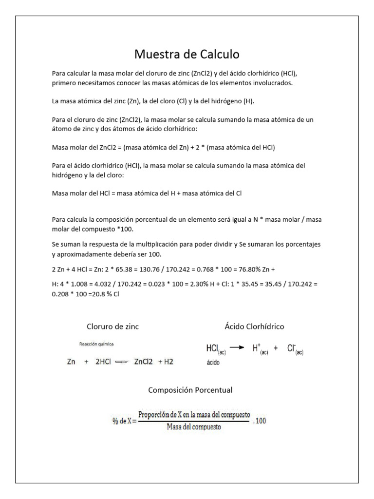 Cálculo Masa Molar y Composición | PDF