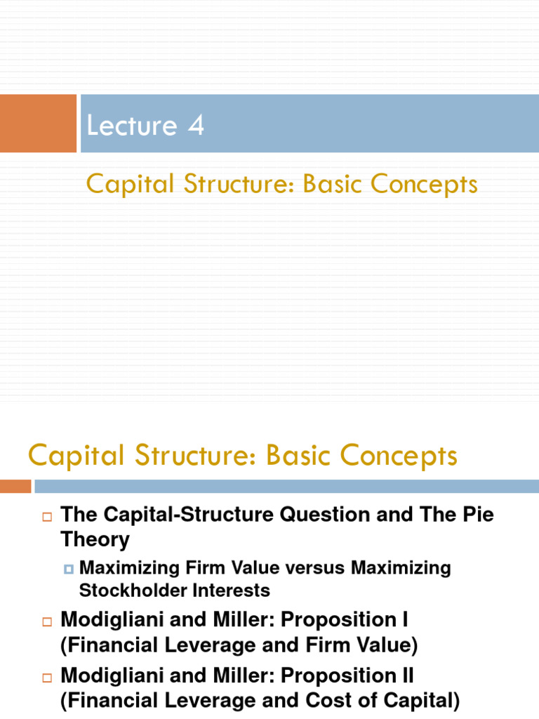 Capital Structure Extra Notes | PDF | Capital Structure | Business