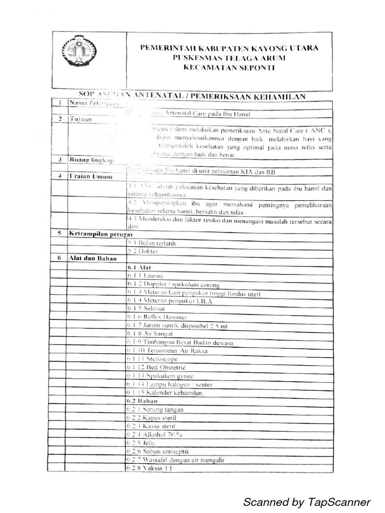 SOP for ANC Procedures | PDF