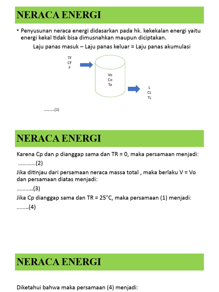 MTK Untuk Neraca Energi | PDF