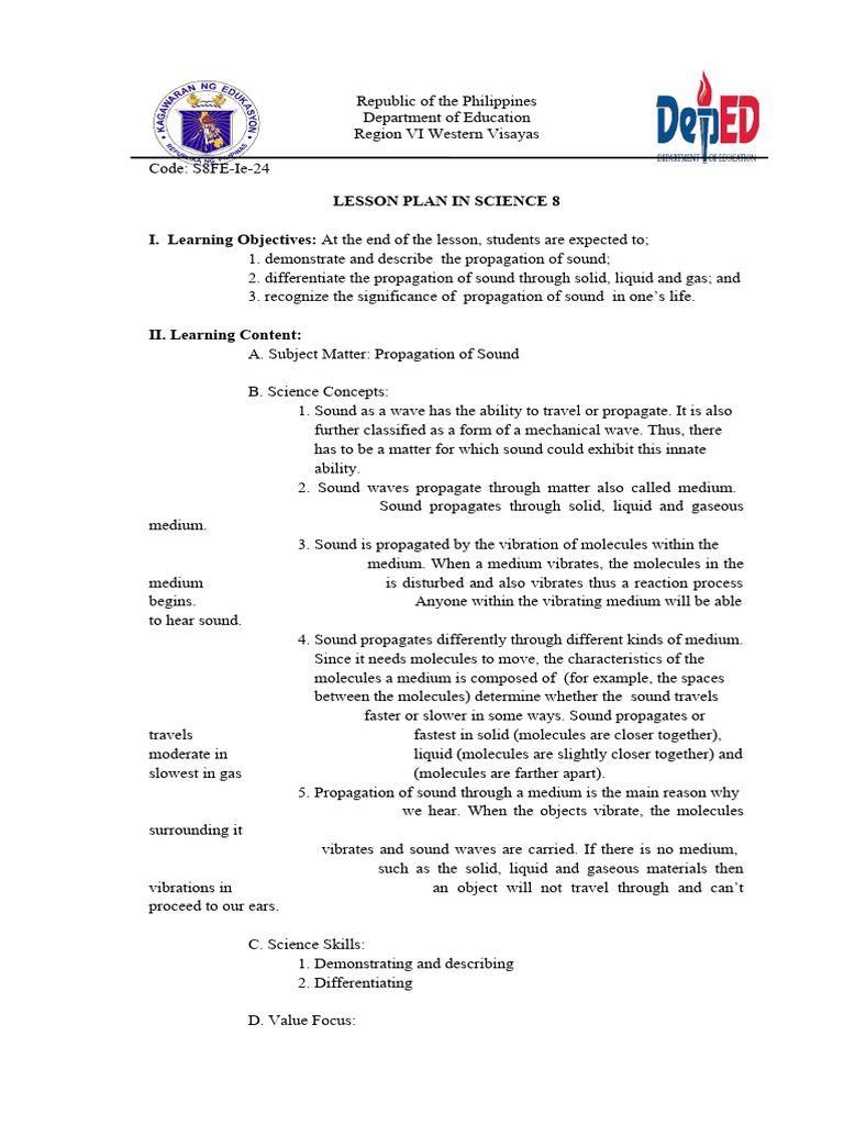 Science 8: Sound Propagation Basics | PDF | Sound | Waves