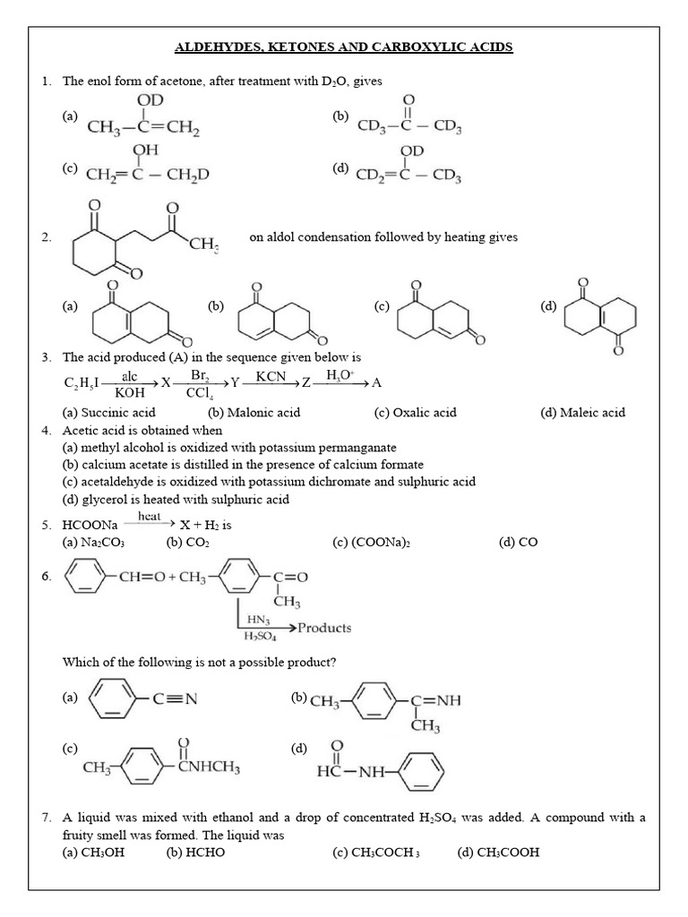 Aldehydes, Ketones and Carboxylic Acids | PDF | Aldehyde | Acid