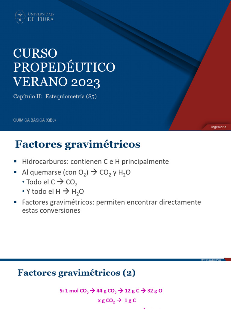 Sesion 5 Cap 2, Fact Grav, Estequ Reacc, Balanceo 30 y 31 Enero | PDF ...