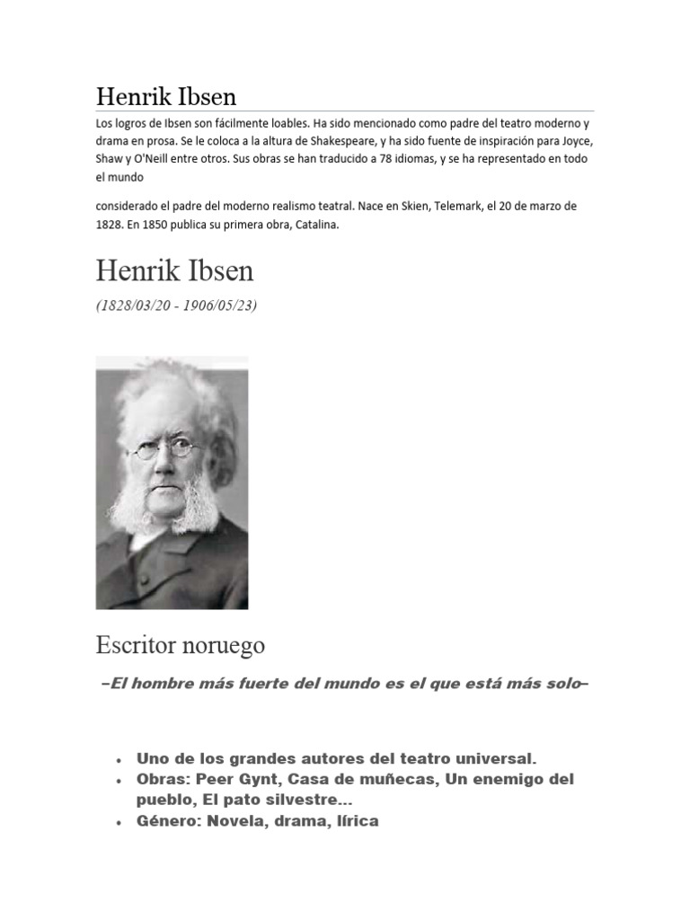 Henrik Ibsen | PDF | Henrik Ibsen