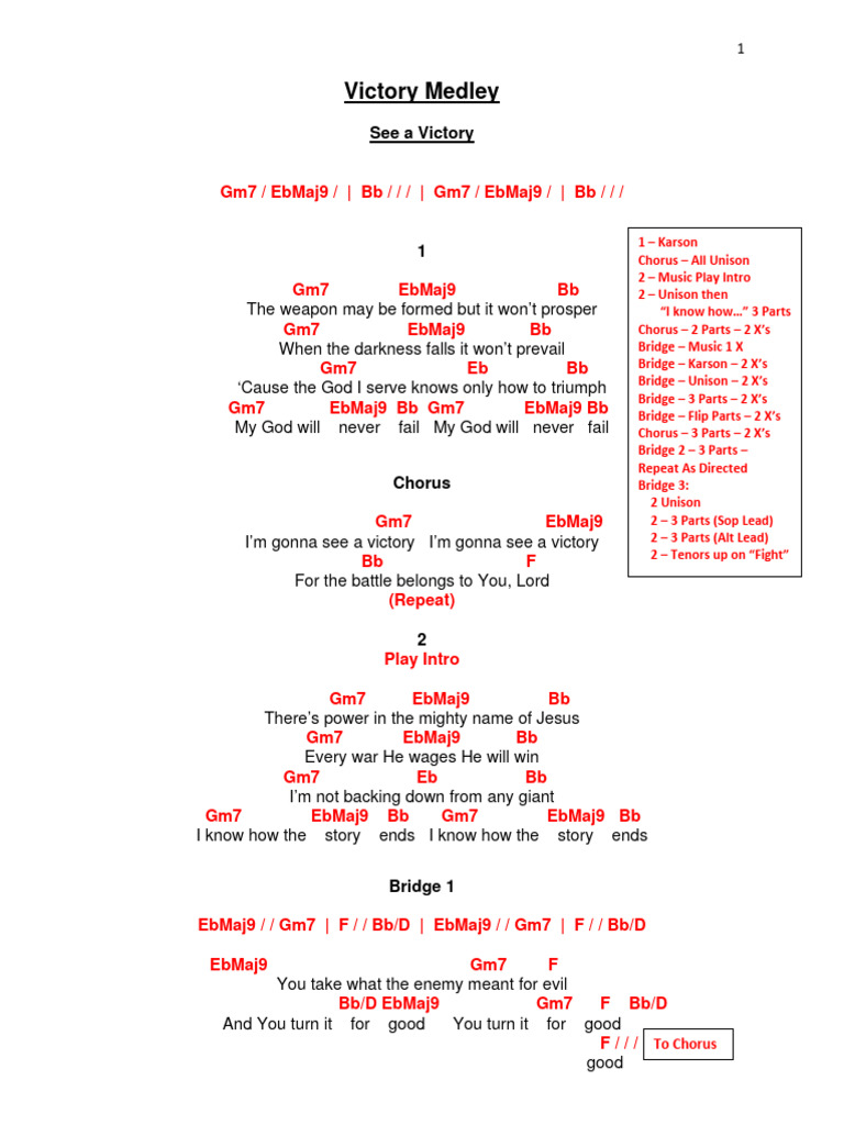 Chords - Victory Medley (BB) | PDF