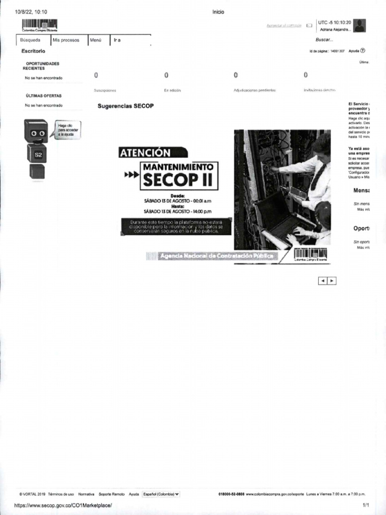 Pantallazo Registro Secop | PDF