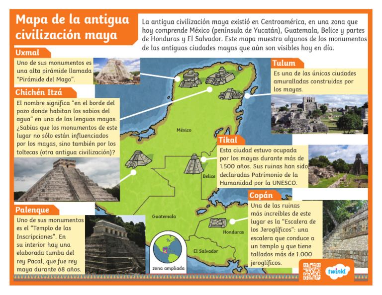 Mapa de la civilización maya antigua | PDF | Civilización maya | Era ...