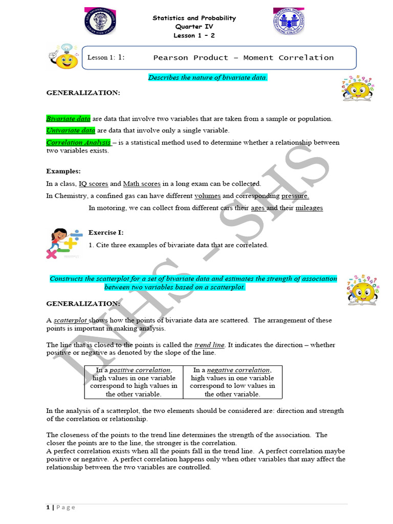 Q4 Lesson 1 2 Pearson R and T Test | PDF | P Value | Student's T Test