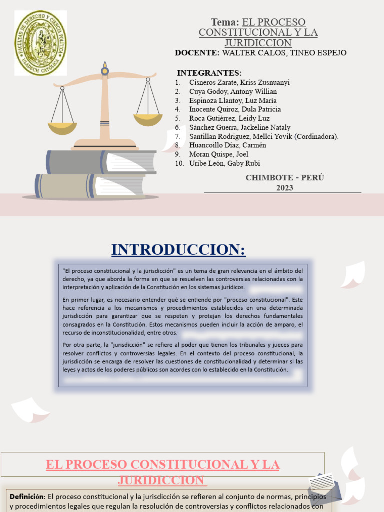 Semana 3 - PPT D. Procesal Constit. | PDF | Constitución | Jurisdicción
