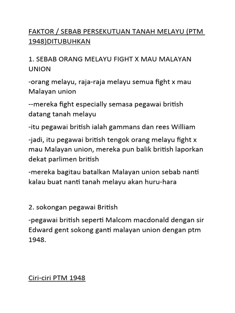 Ting 4 Bab 5 Faktor Penubuhan PTM Dan Ciri PTM | PDF